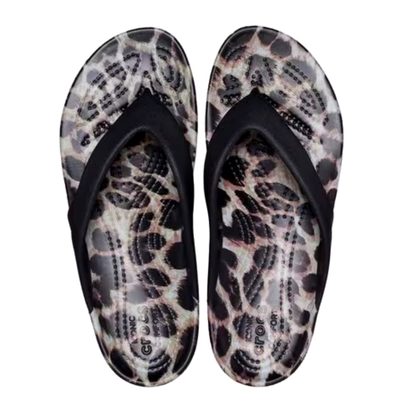 CROCS | Shoes | Crocs Kadie Ii Graphic Leopard Print Flip Flops | Poshmark